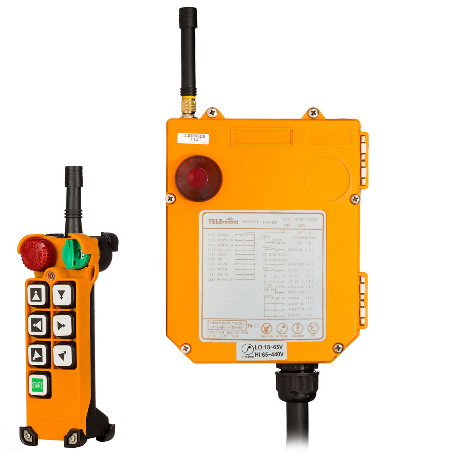 TeleControl Serie 24 , 6 Botones , 2 Velocidades, Alcance 100Mts ...